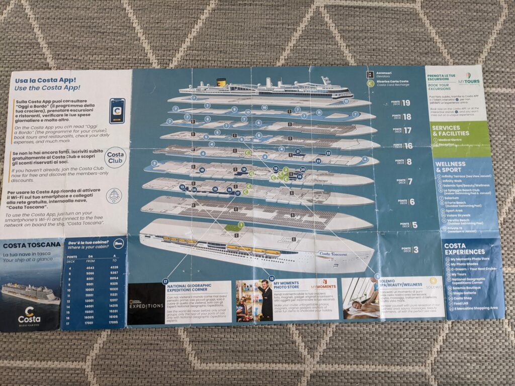 Le plan du bateau Costa Toscana - Croisière Costa Toscana Le plan du bateau Costa Toscana - Croisière Costa Toscana
